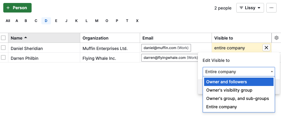 How can I change the visibility of items? - Knowledge Base | Pipedrive